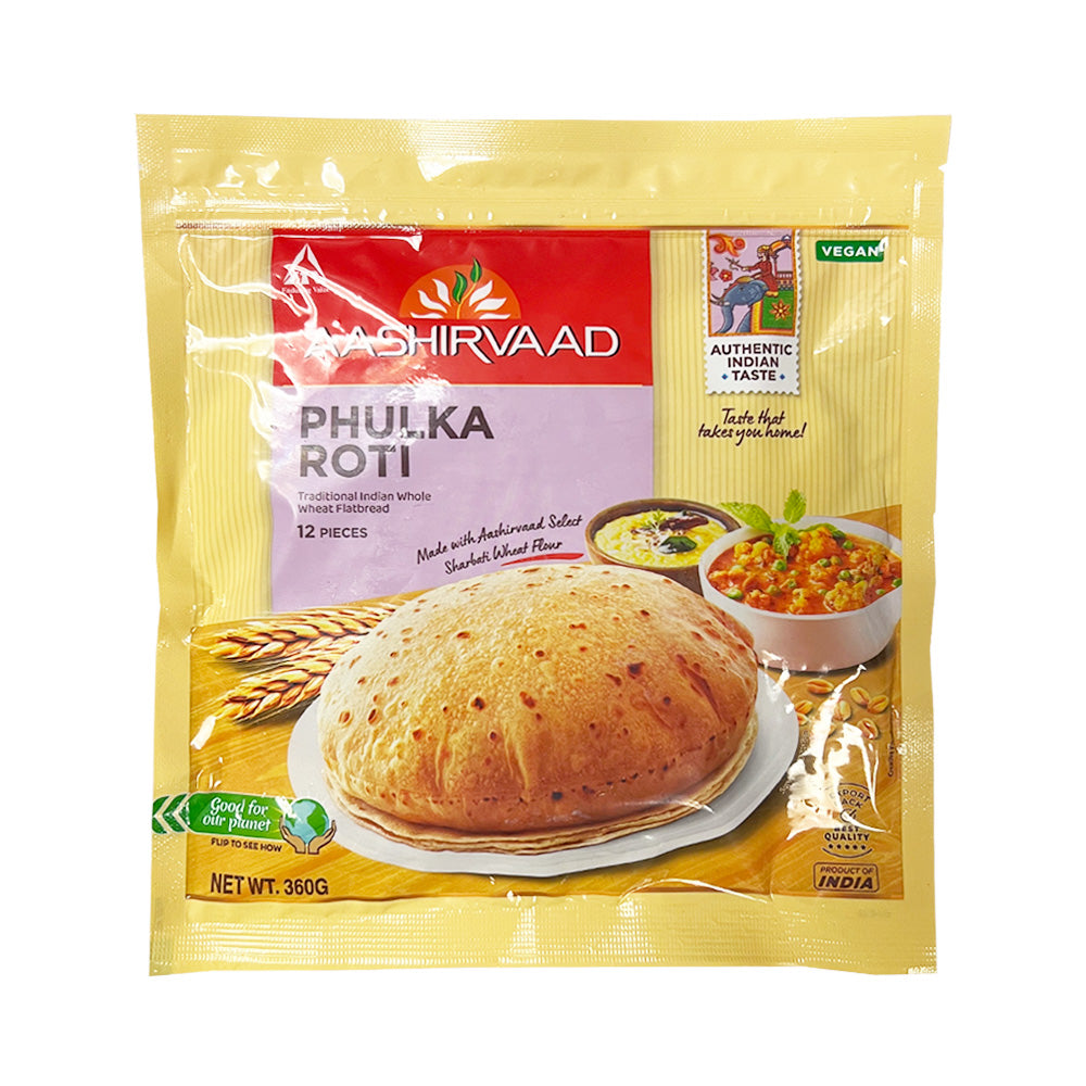 Aashirvaad Frozen Phulka Roti - 12pcs | Frozen Foods | Bazaar Foods