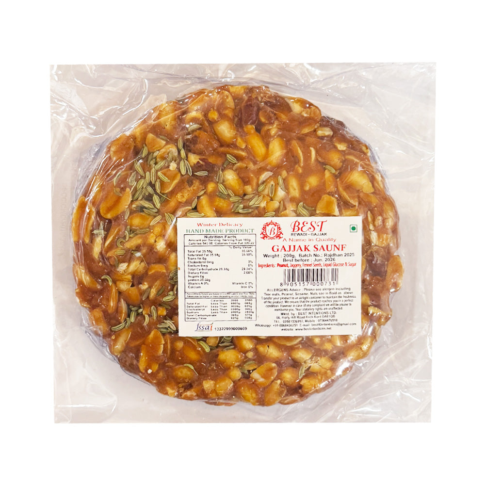 Gur Peanut Gachak/Gajjak - 200g | Sweets, Snacks & Savouries | Bazaar Foods