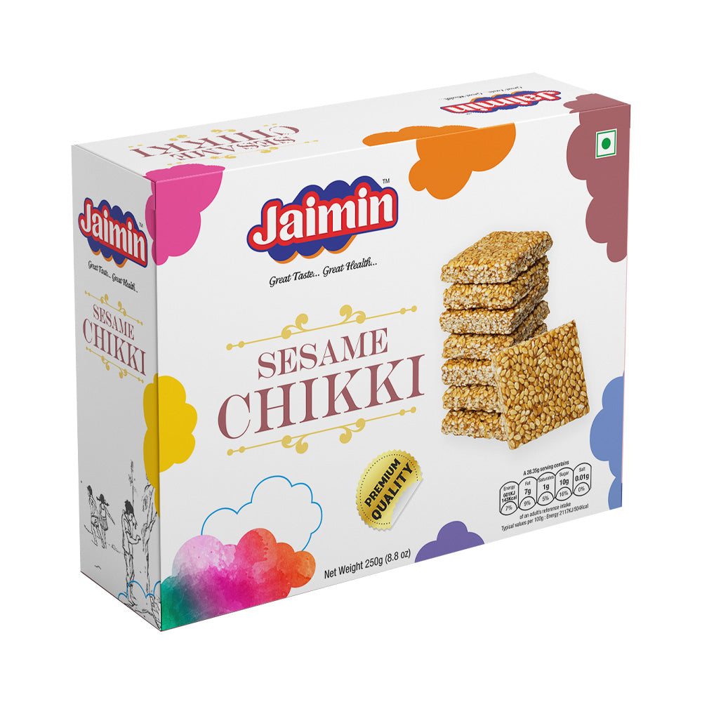 Jaimin Sesame Chikki - 150g | Sweets, Snacks & Savouries | Bazaar Foods