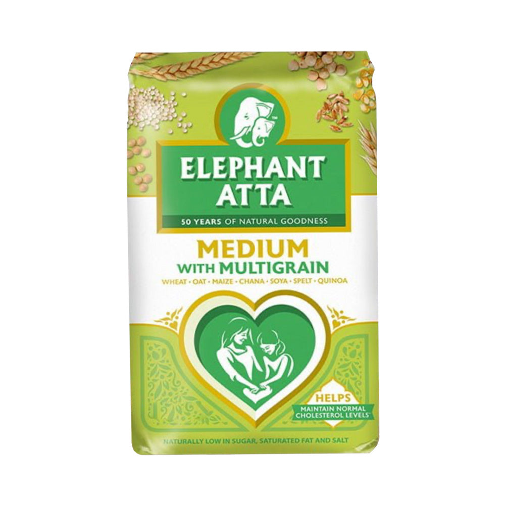 Elephant Atta Medium with Multigrain Flour - 10kg | Flours | Bazaar Foods