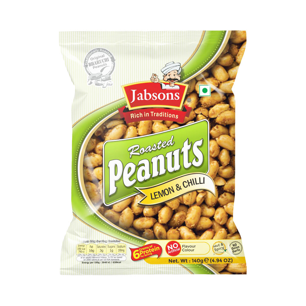 Jabsons Roasted Peanuts Lemon & Chilli - 140g | Sweets, Snacks ...