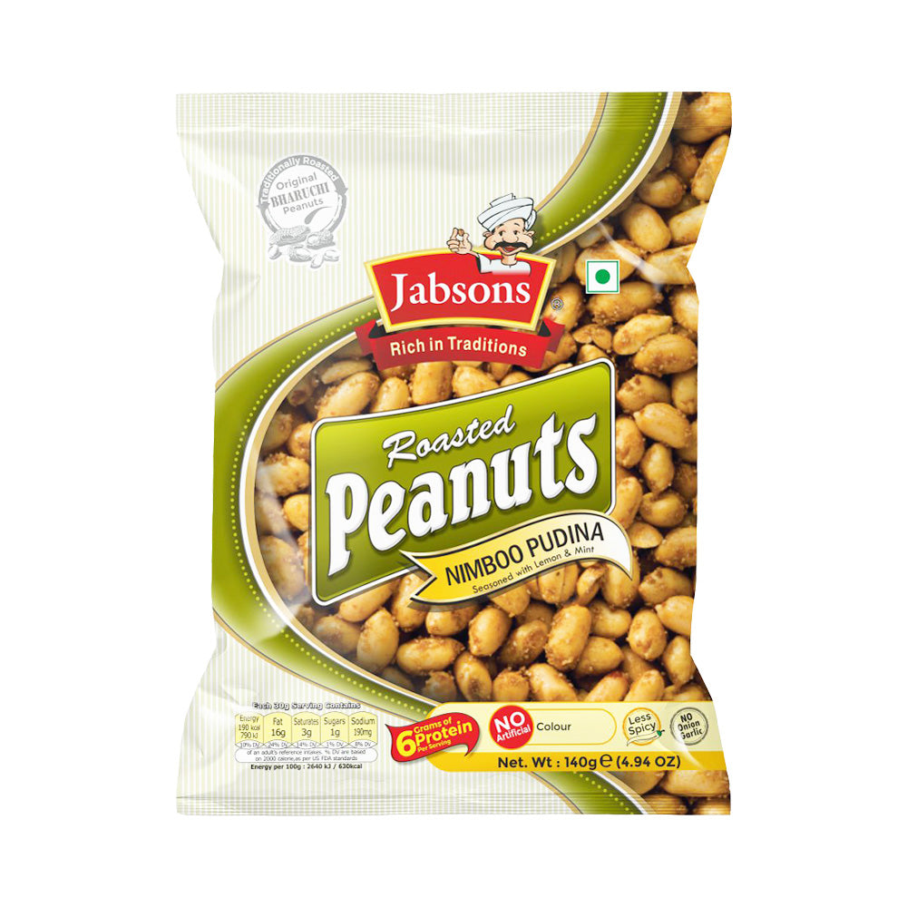 Jabsons Roasted Peanuts Nimboo Pudina - 140g | Sweets, Snacks ...