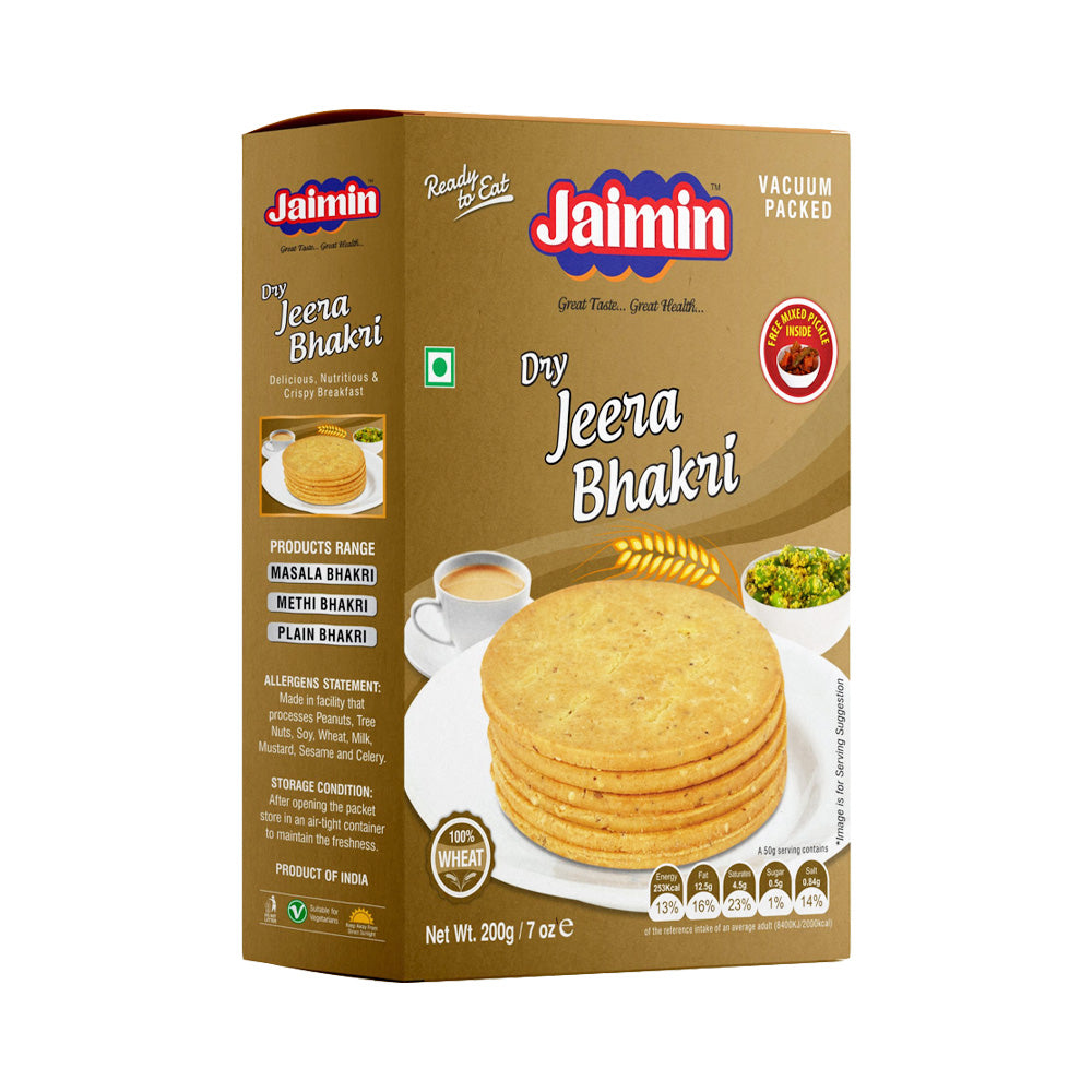 Jaimin Dry Jeera Bhakri - 200g | Sweets, Snacks & Savouries | Bazaar Foods