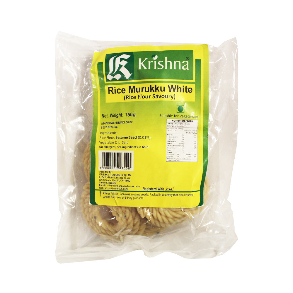 Krishna Rice Murukku White - 150g | Sweets, Snacks & Savouries | Bazaar ...